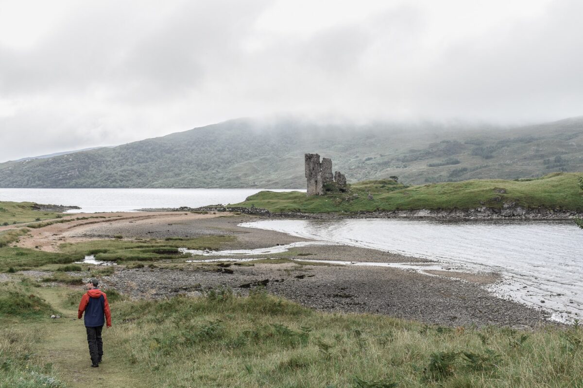 Ardvreck Castle: Ruins & Waterfalls On Loch Assynt, Scotland