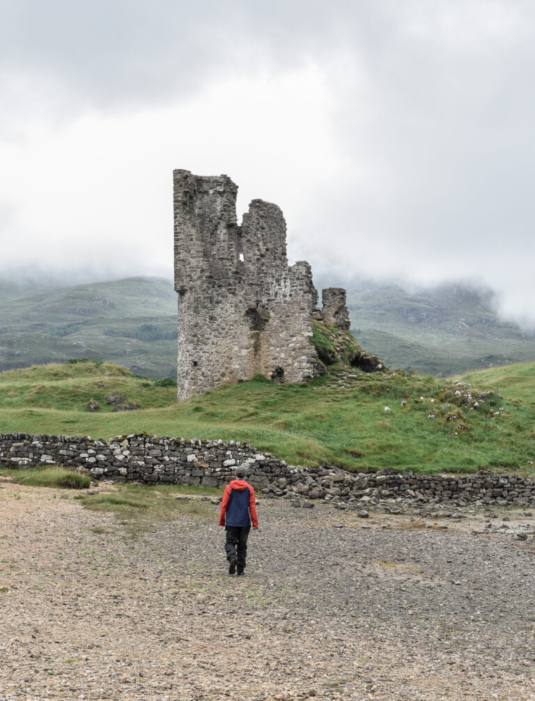 Ardvreck Castle: Ruins & Waterfalls On Loch Assynt, Scotland